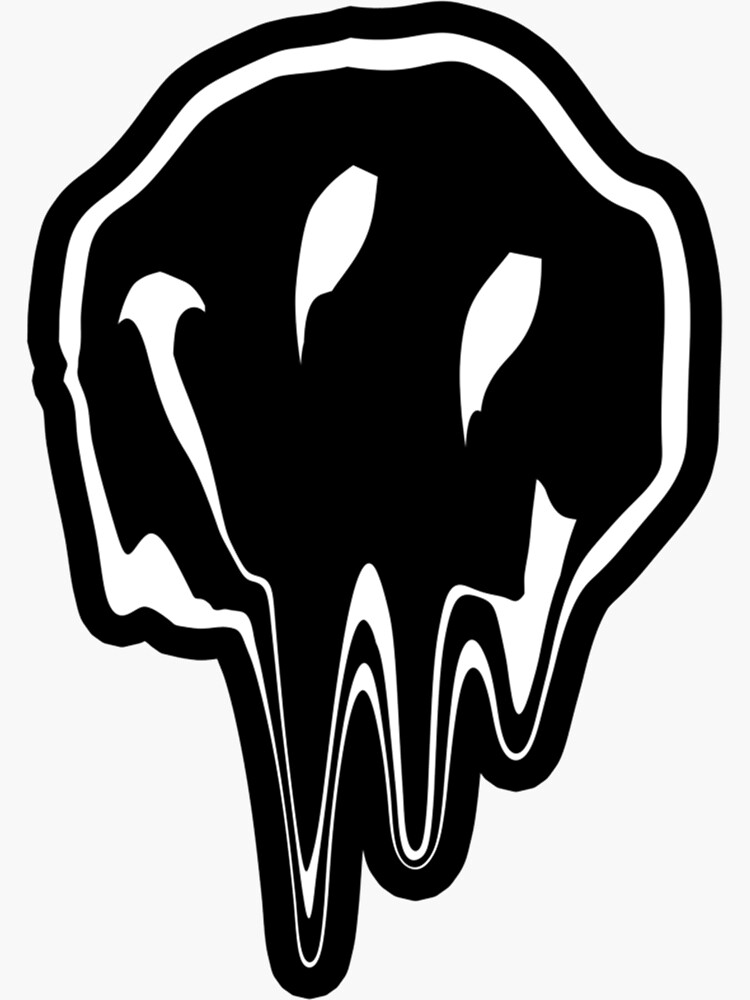 "Black Drippy Smiley Face " Sticker for Sale by opheliaaniston | Redbubble