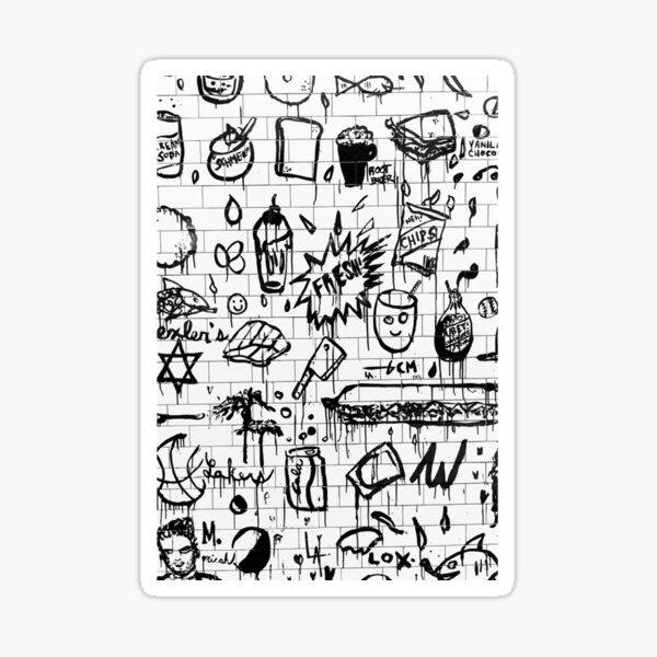 "Black White Graffiti Style Street Art Funny " Sticker for Sale by ...