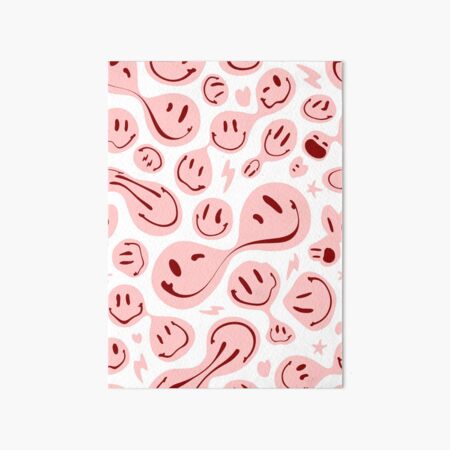 "Drippy smiley face Pink Preppy Aesthetic Smiley" Art Board Print for ...