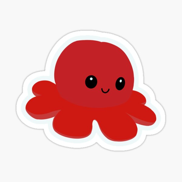 "Red Octopus Plush" Sticker for Sale by TheStickered | Redbubble