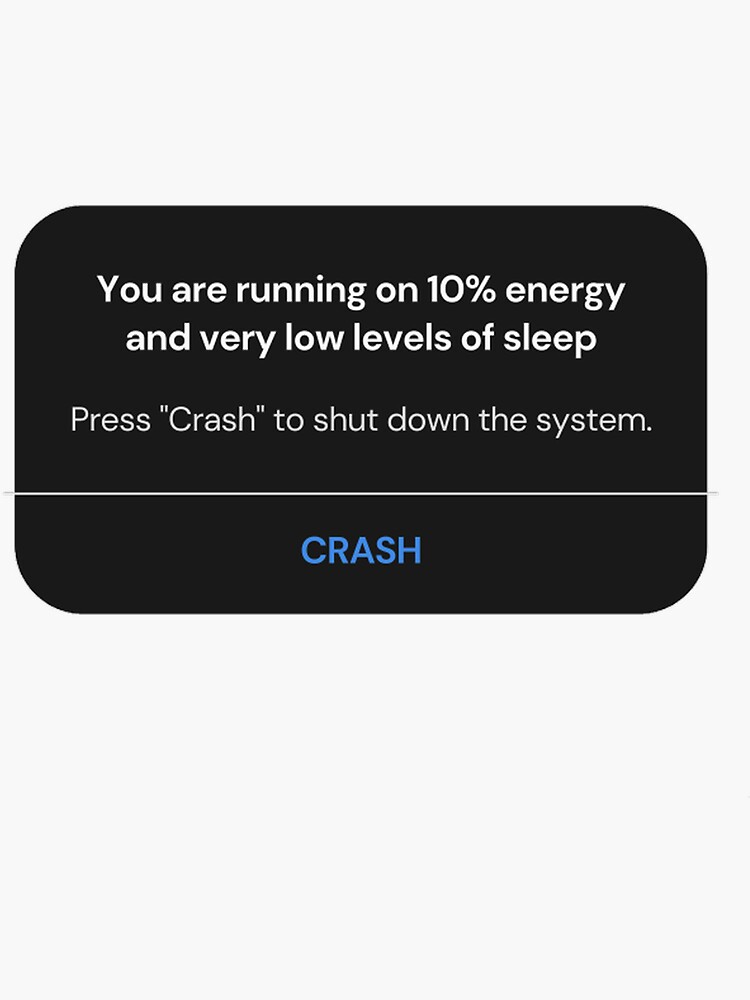 "system crash message" Sticker for Sale by blackricemilk | Redbubble