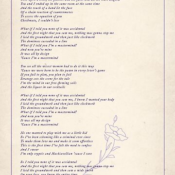 "mastermind lyric" Poster for Sale by dontwannadance | Redbubble