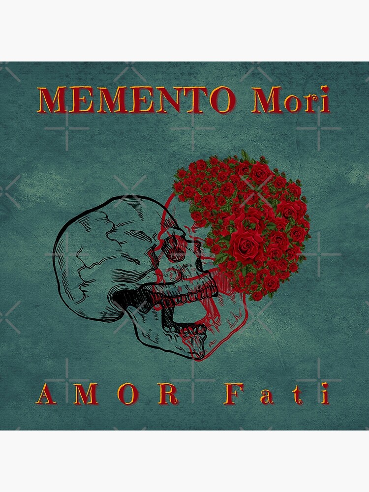 "Amor Fati Memento Mori Skulls Roses Design Stoic Stoicism" Poster for ...