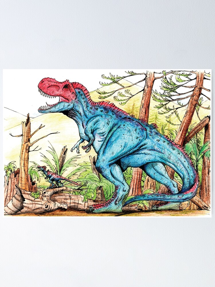 "Tyrannosaurus Rex Dinosaur Illustration" Poster for Sale by ...