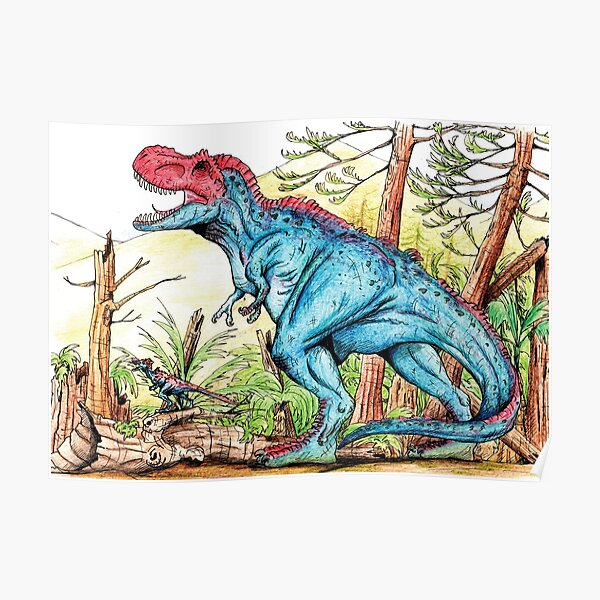 "Tyrannosaurus Rex Dinosaur Illustration" Poster for Sale by ...