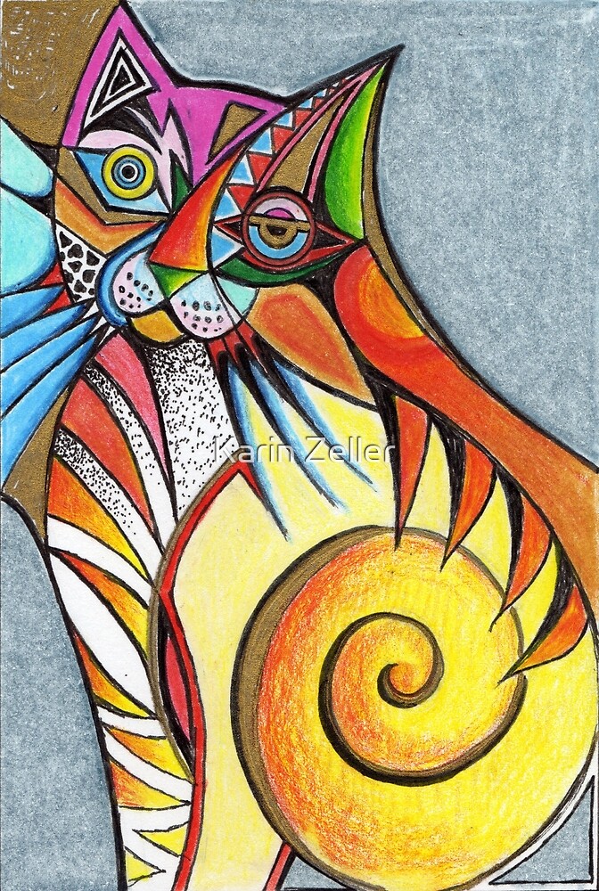 «Gato abstracto» de Karin Zeller | Redbubble