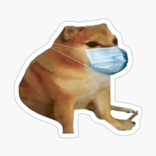 "Dog Wearing Mask Meme Sticker Pack" Sticker for Sale by troengg ...