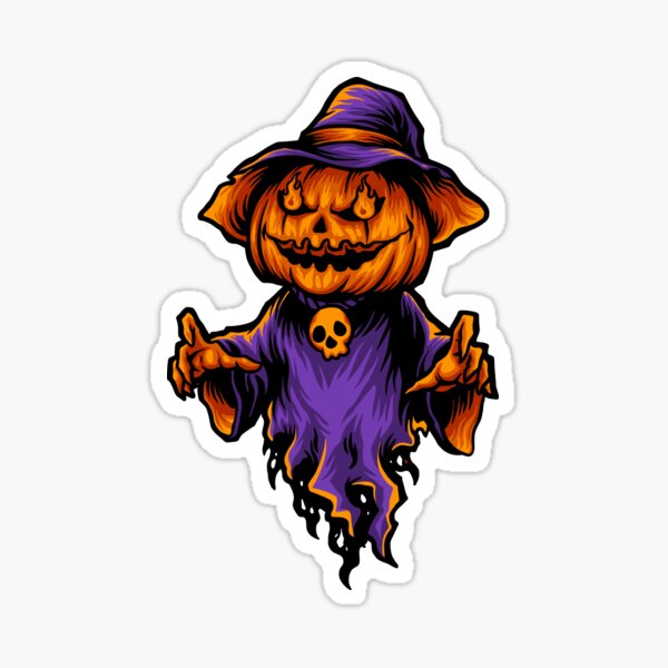 "Scarry horror pumpkin evil halloween" Sticker for Sale by yoyodesign1 ...