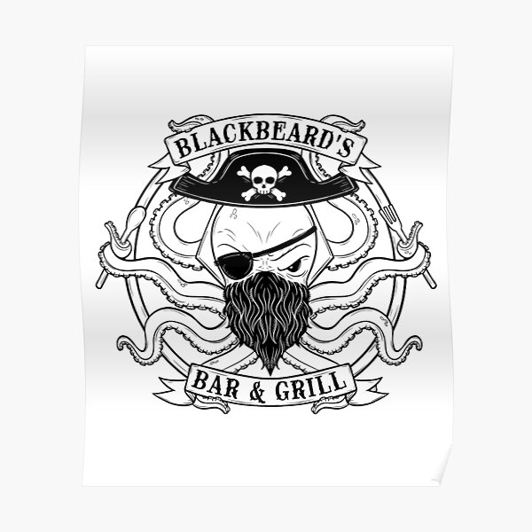 "Blackbeard's Bar and Grill, Octopus" Poster for Sale by Pam2Thebone ...