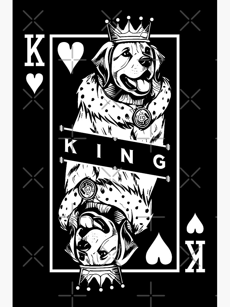 "Golden Retriever King Of Hearts Dog Playing Card Pop Art" Poster for ...
