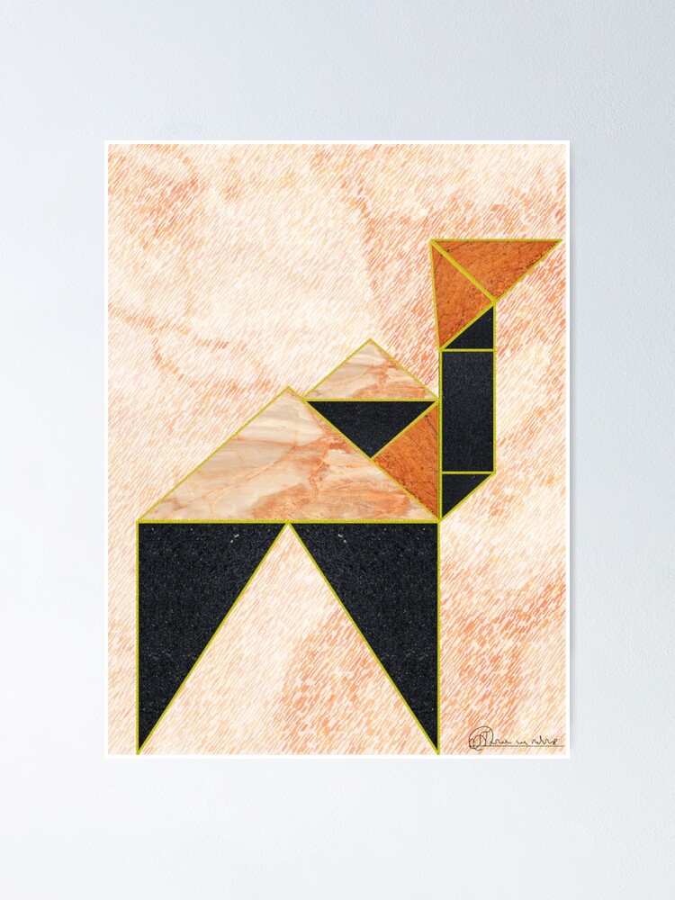 "Camel Art Tangram - black and orange" Poster for Sale by AlexDesignArt ...