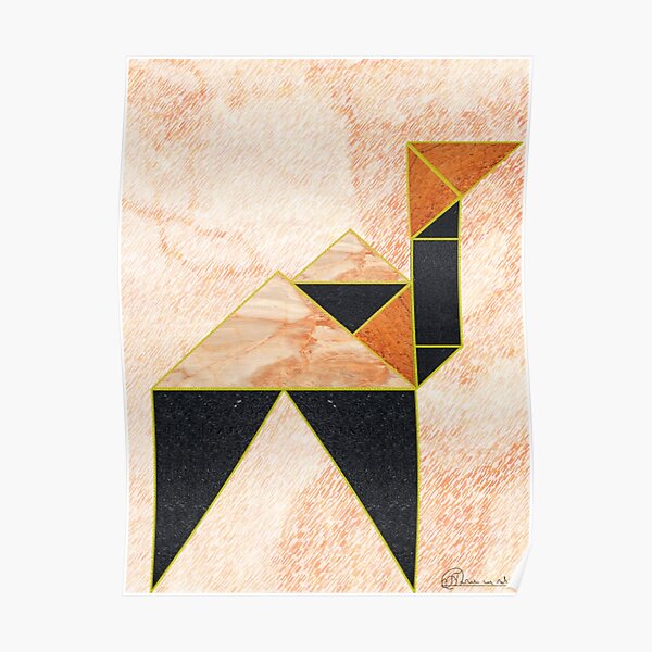 "Camel Art Tangram - black and orange" Poster for Sale by AlexDesignArt ...