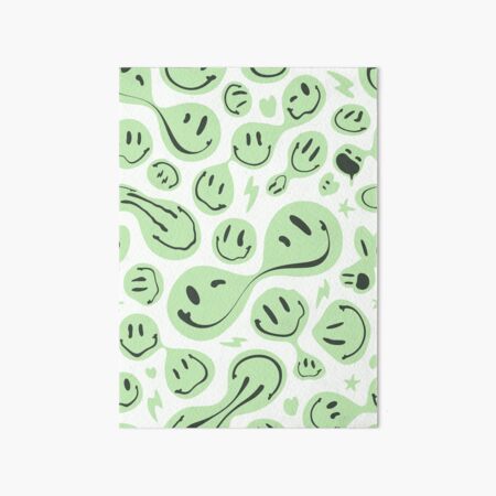"Drippy smiley face Pastel Green Preppy Aesthetic Smiley" Art Board ...