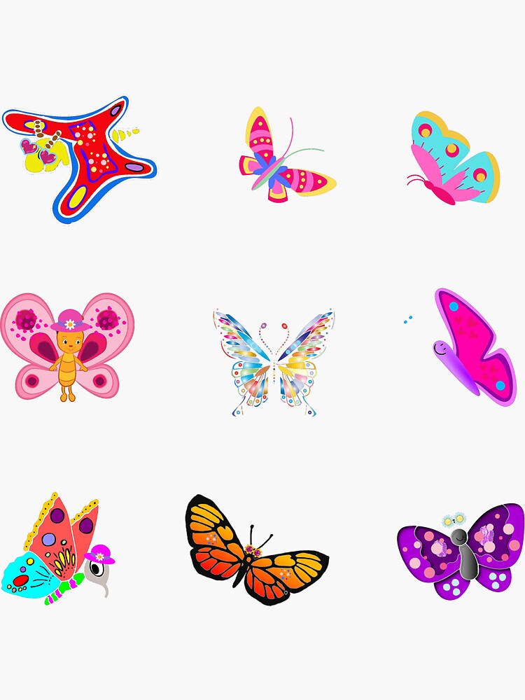 "buterfly color" Sticker for Sale by KrzysztofDropin | Redbubble