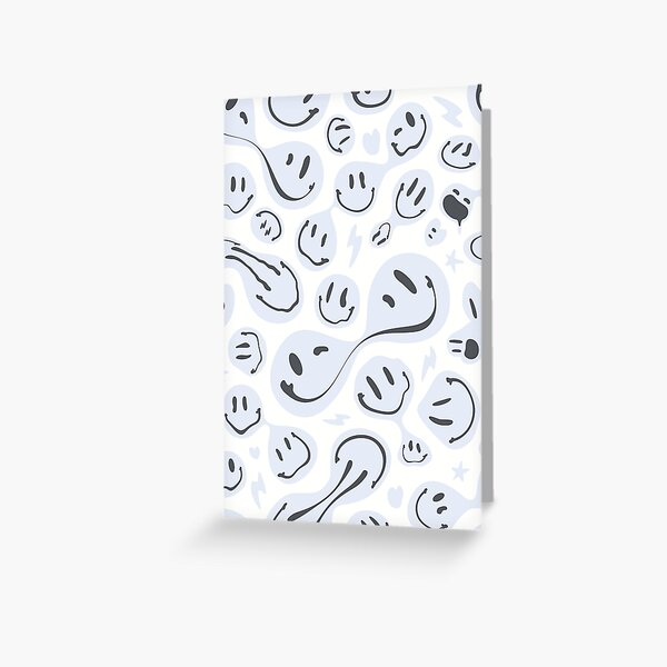 "Drippy smiley face Pastel Snow Preppy Aesthetic Smiley" Greeting Card ...
