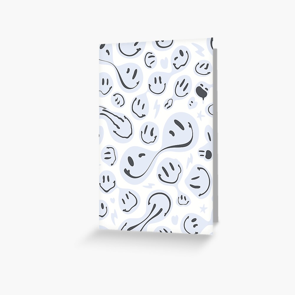 "Drippy smiley face Pastel Snow Preppy Aesthetic Smiley" Greeting Card ...
