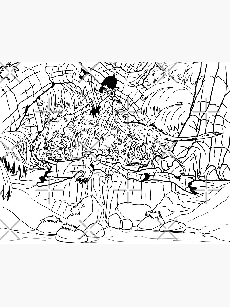 Póster «Arte de línea de dinosaurio Urbacodon» de zenithcreative ...