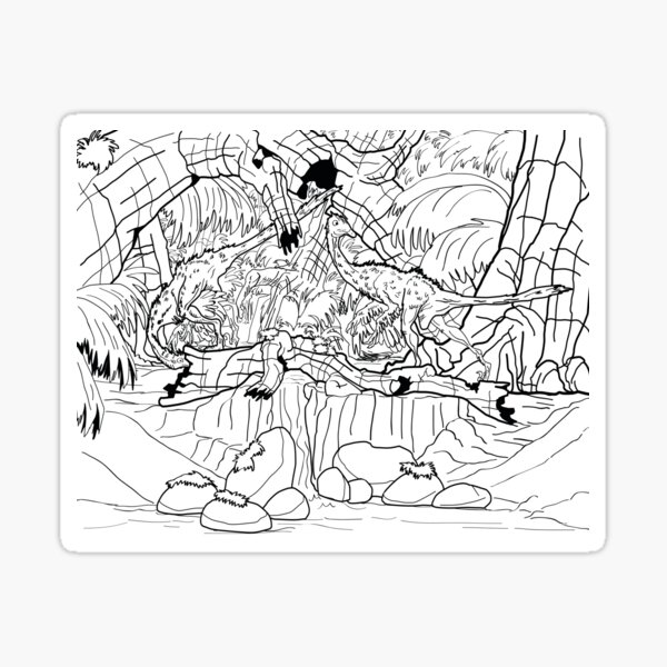 "Urbacodon Dinosaur Line Art" Sticker for Sale by zenithcreative ...