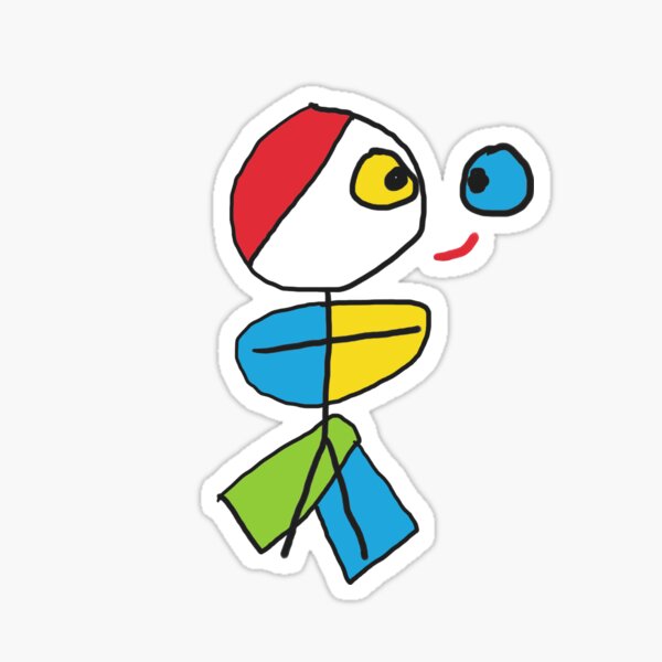 "Cubist Stickman" Sticker by Mark-Ewbie | Redbubble