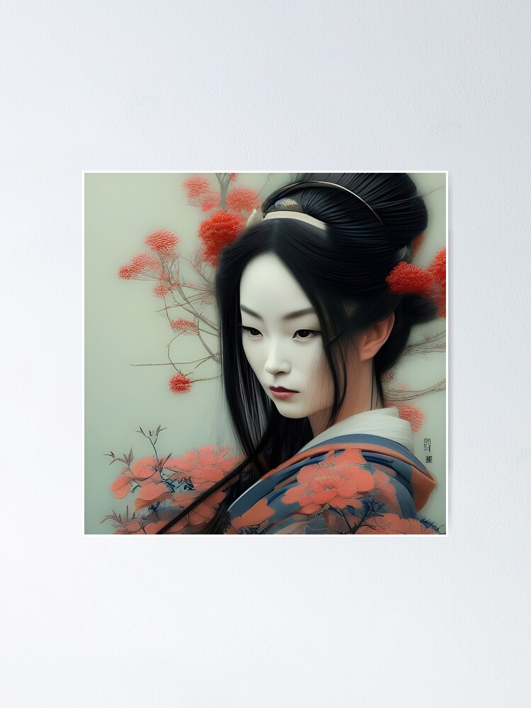 "Japanese geisha artwork" Poster for Sale by ravenglow | Redbubble