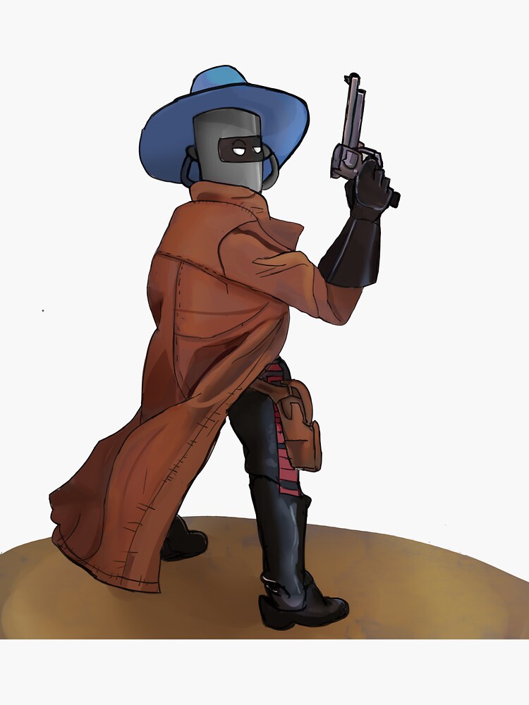 "bucket head Bandit" Sticker for Sale by Protokyu | Redbubble