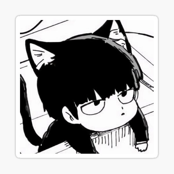 "mob psycho 100 - mob cat" Sticker for Sale by MohamedATouil | Redbubble