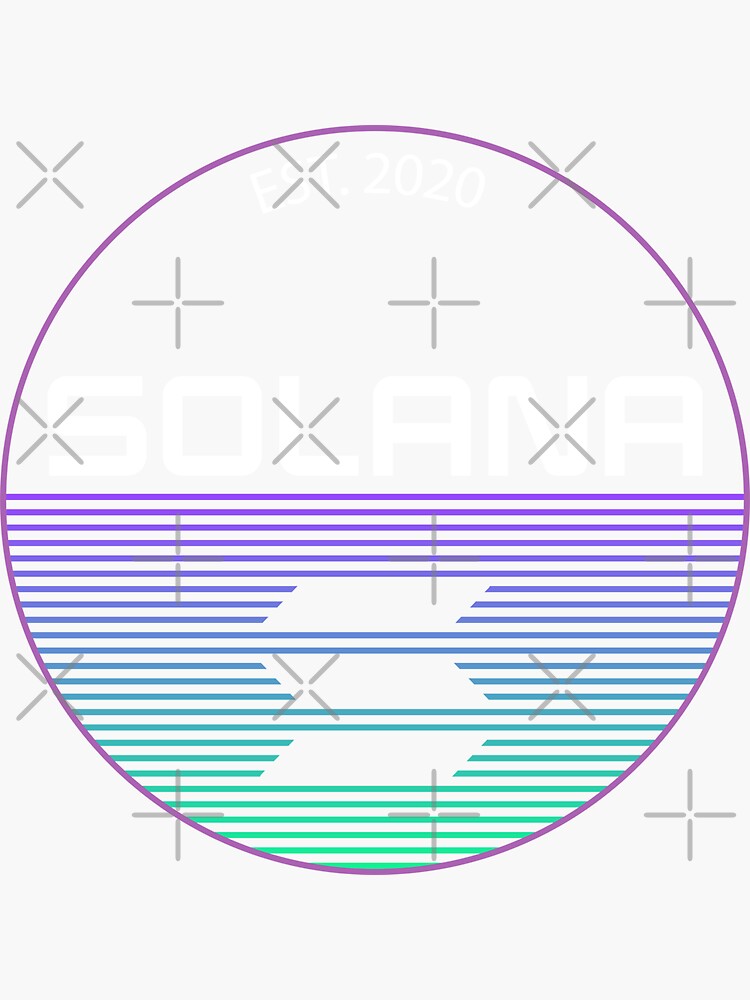 "Solana SOL Crypto Altcoin - Outlined Circle with Cut Out Logo" Sticker ...
