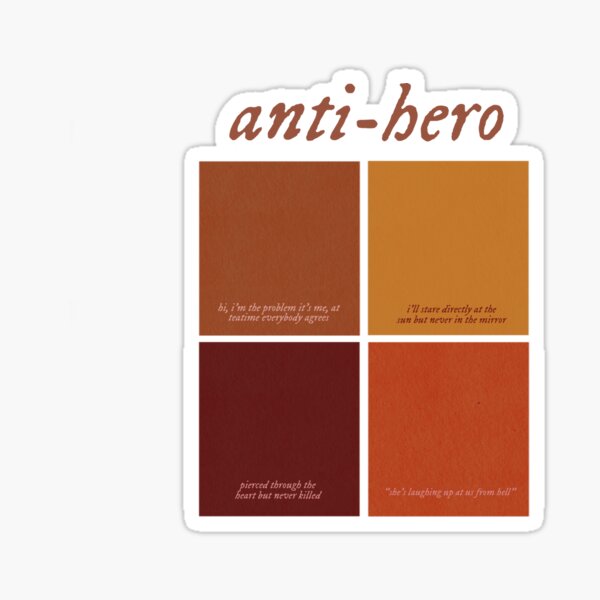 "anti-hero lyric color palette / graphic design" Sticker for Sale by ...