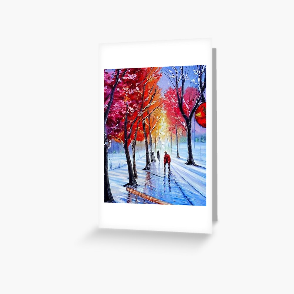 "Painting depicting all four season in one painting, summer, winter ...
