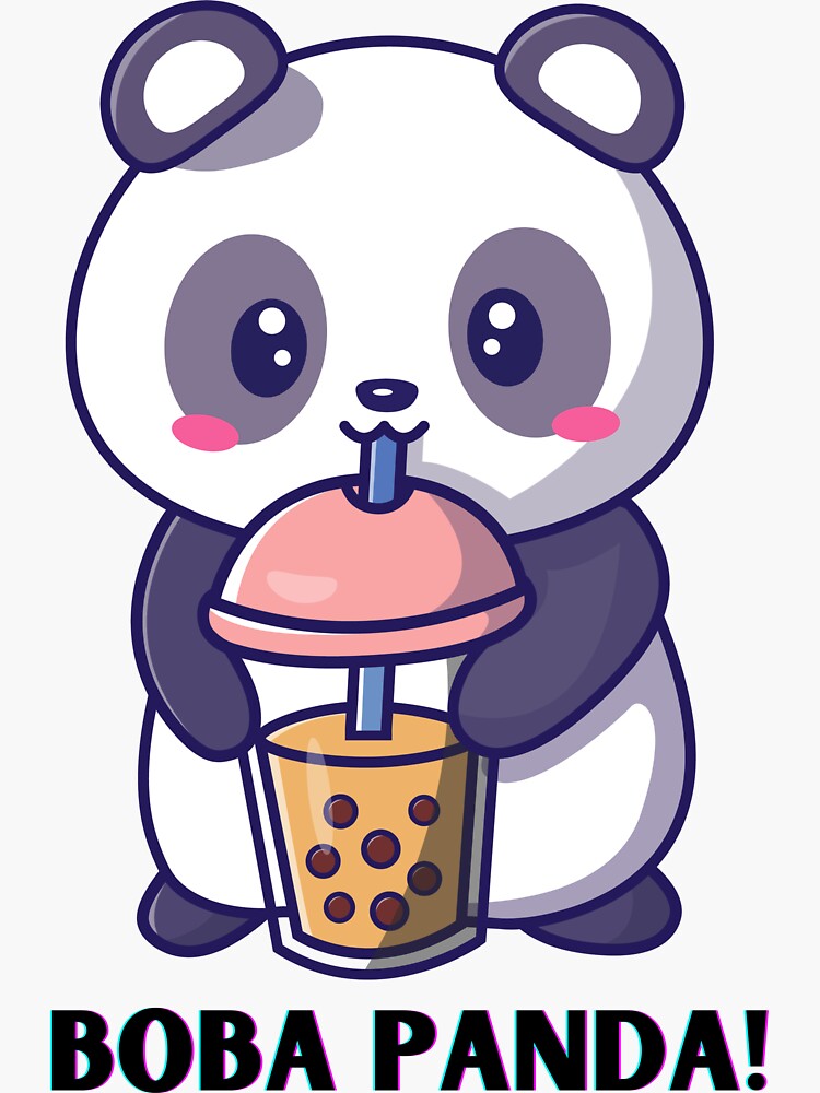 "Cute Panda With Boba Tea" Sticker for Sale by XbaeX | Redbubble