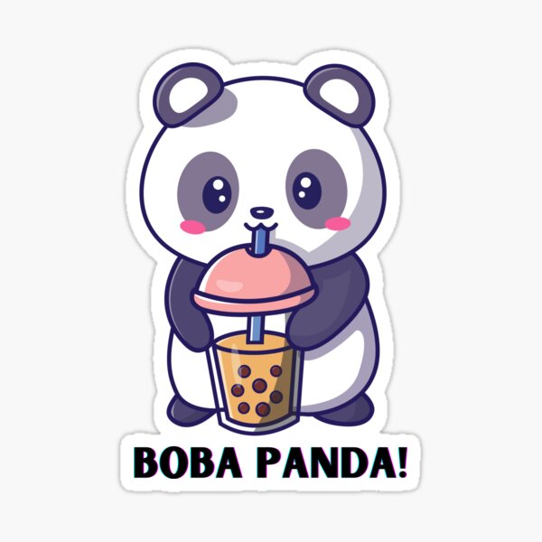 "Cute Panda With Boba Tea" Sticker for Sale by XbaeX | Redbubble