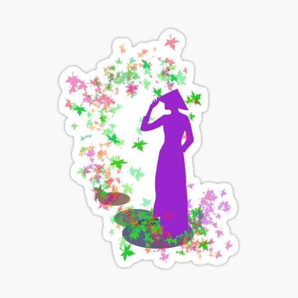 "Vietnamese Ao Dai _01C.0" Sticker by M-ArtDesign | Redbubble