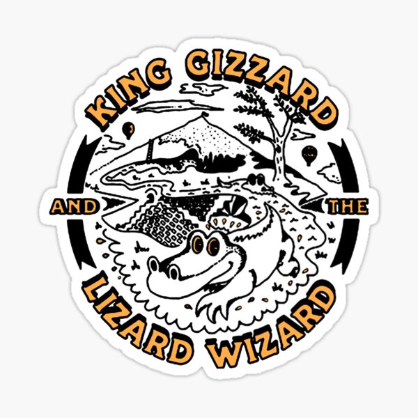 "Cartoon Music Band King Gizzard and The Lizard Wizard " Sticker for ...