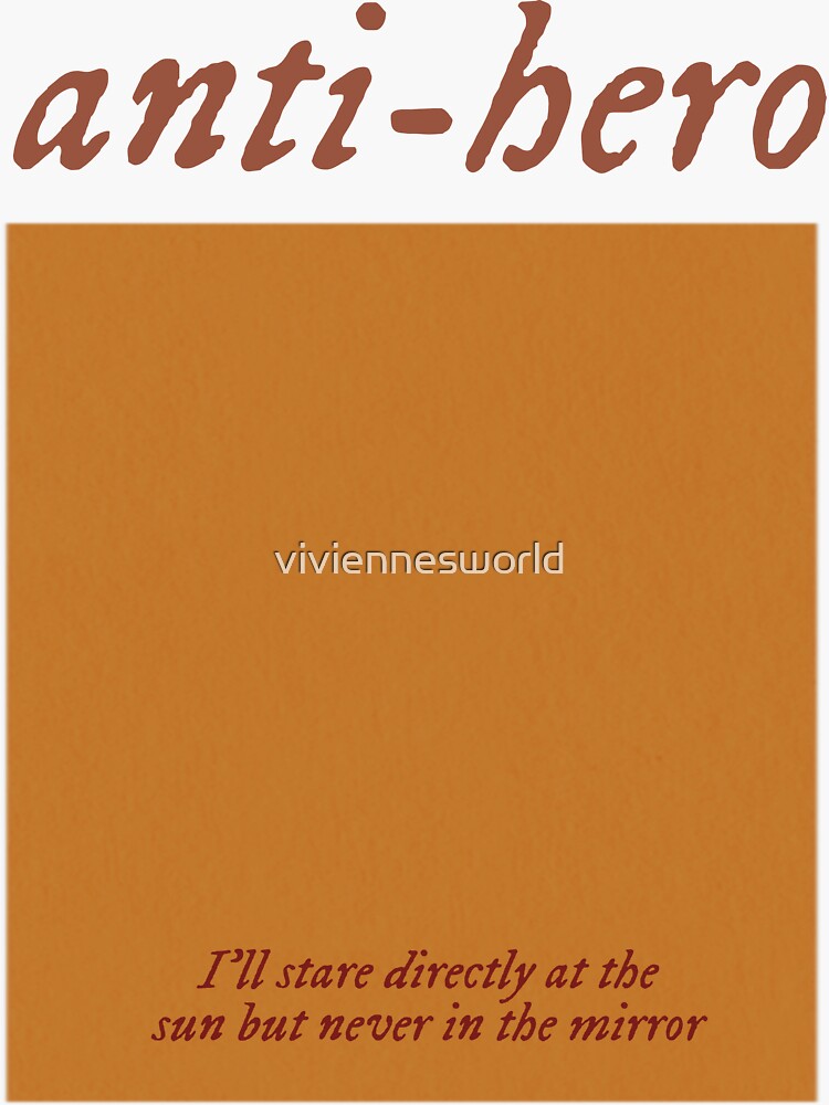 "anti-hero lyric color palette / graphic design" Sticker for Sale by ...