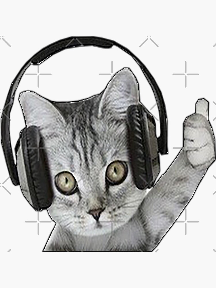 "Dj cat meme sticker" Sticker for Sale by ButterflyBoiUgh | Redbubble