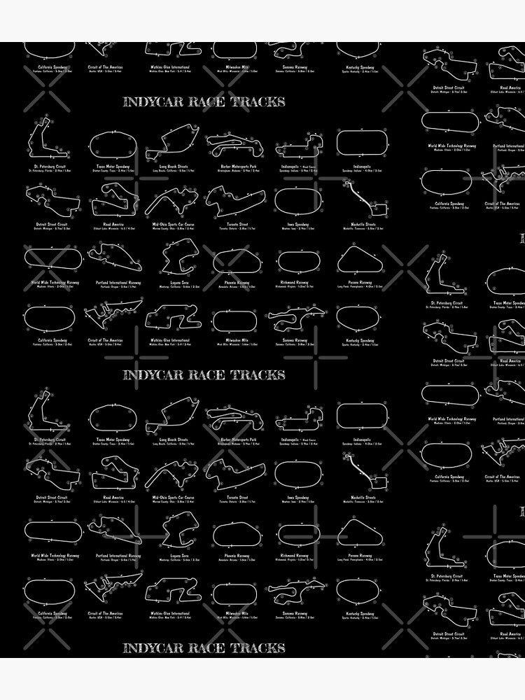 Indycar Race Tracks (White Stencil-No Background) | Backpack