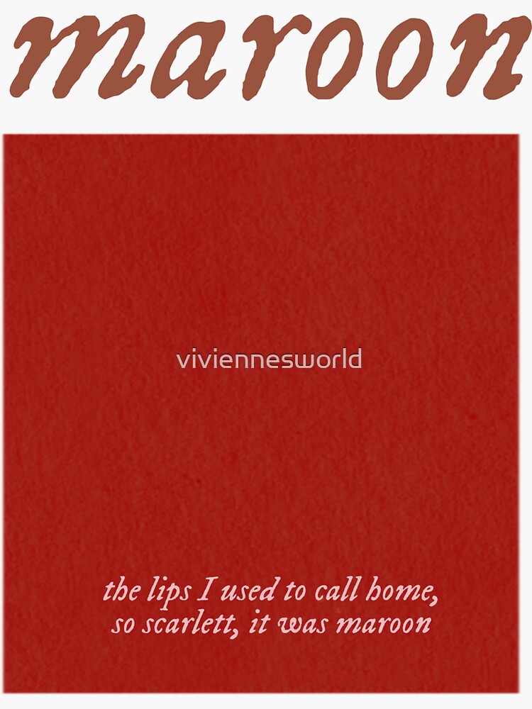 "maroon lyric color palette / graphic design" Sticker for Sale by ...