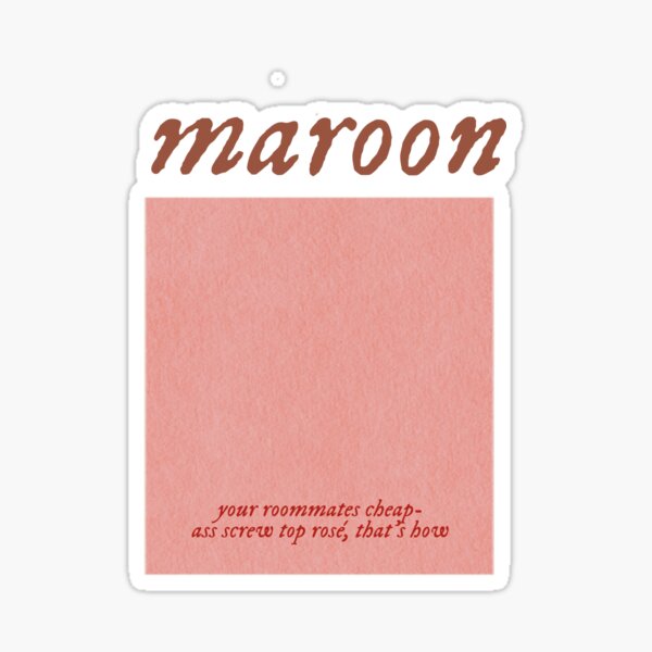 "maroon lyric color palette / graphic design" Sticker for Sale by ...