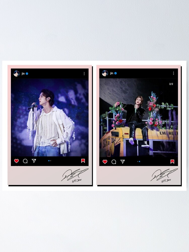 "Jin Instagram Post + Autograph" Poster for Sale by myusic | Redbubble