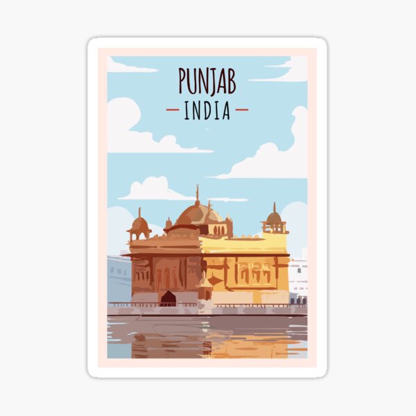 "Punjab golden temple India Illustration sticker" Sticker for Sale by ...
