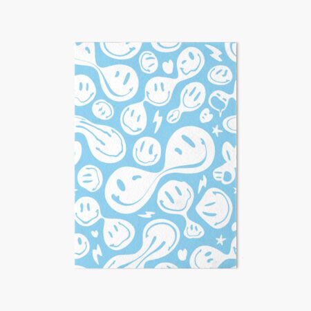 "Drippy smiley face Pastel Baby Blue Preppy Aesthetic Smiley" Art Board ...