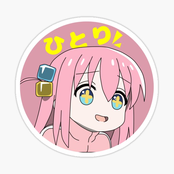 "Cute Hitori gotou with japanese text" Sticker for Sale by Semzig ...