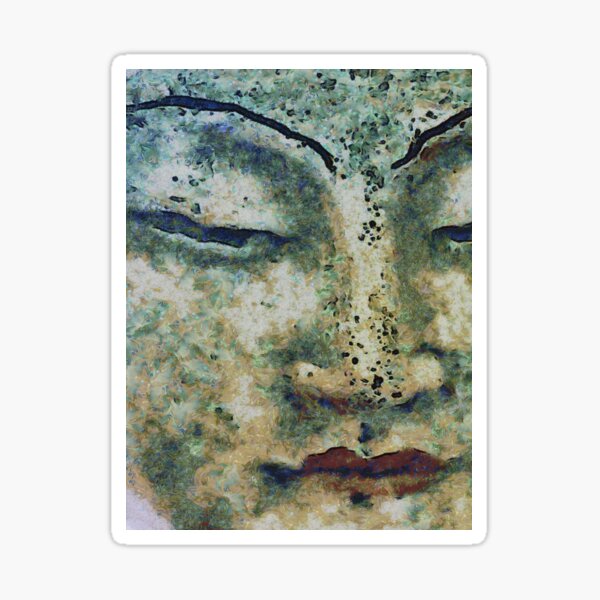"Green Buddha Face" Sticker for Sale by bakkagirl | Redbubble
