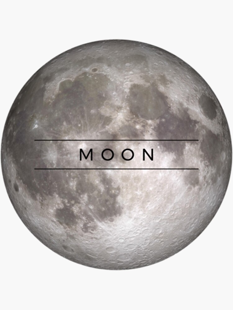 "Moon -- Planets Moons Solar System Education Series Set " Sticker for ...