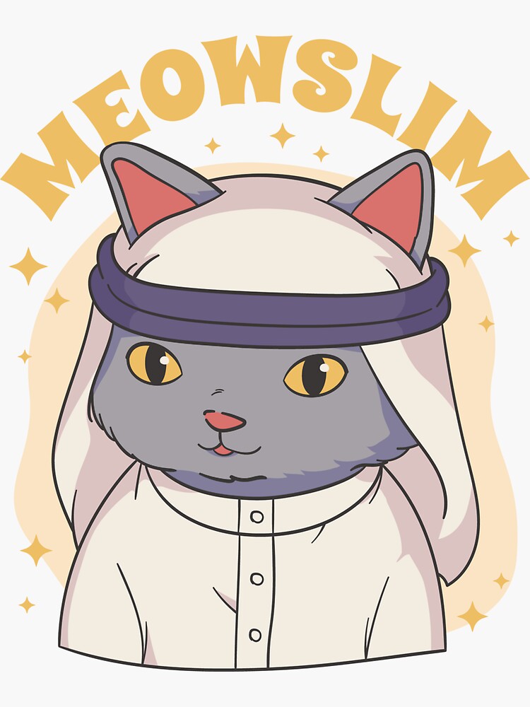 "Muslim Cat Lover Meowslim " Sticker for Sale by CatsMeowCo | Redbubble