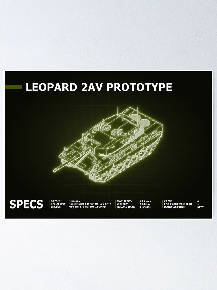"Leopard 2AV Prototype (Austere Version) Main Battle Tank Blueprint ...