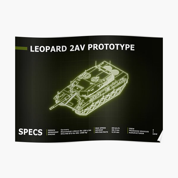 "Leopard 2AV Prototype (Austere Version) Main Battle Tank Blueprint ...