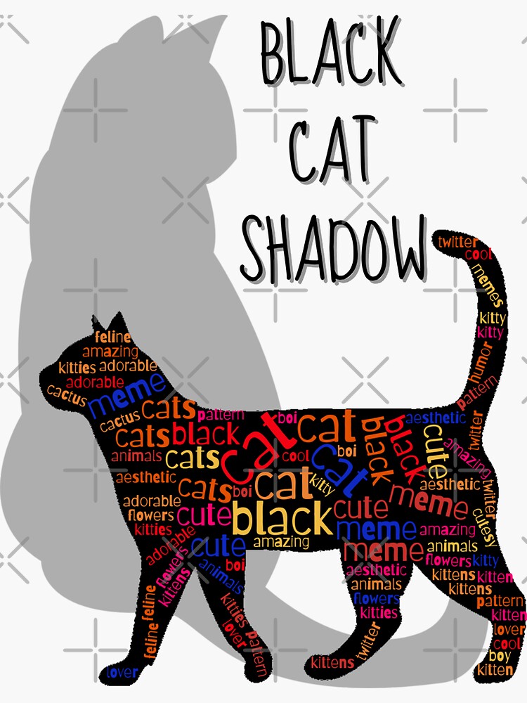" Black Cat Shadow" Sticker for Sale by yassooarts | Redbubble