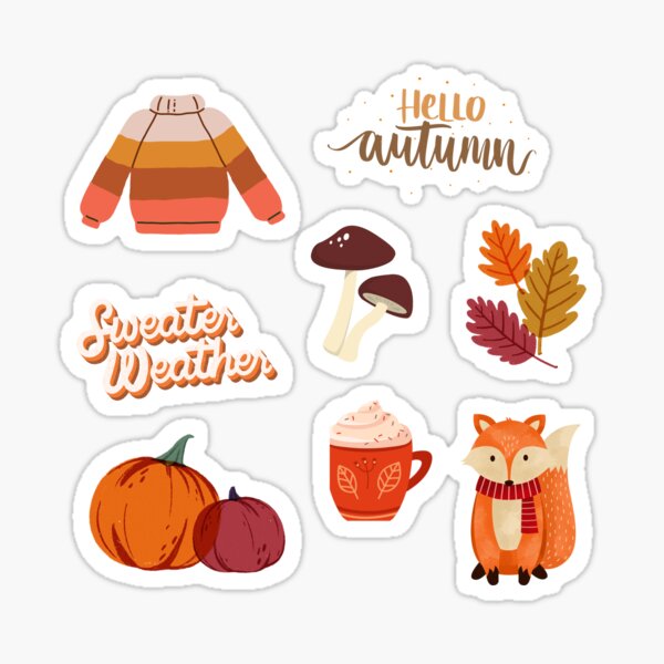 "Fall / Autumn sticker pack 2" Sticker for Sale by thiona | Redbubble