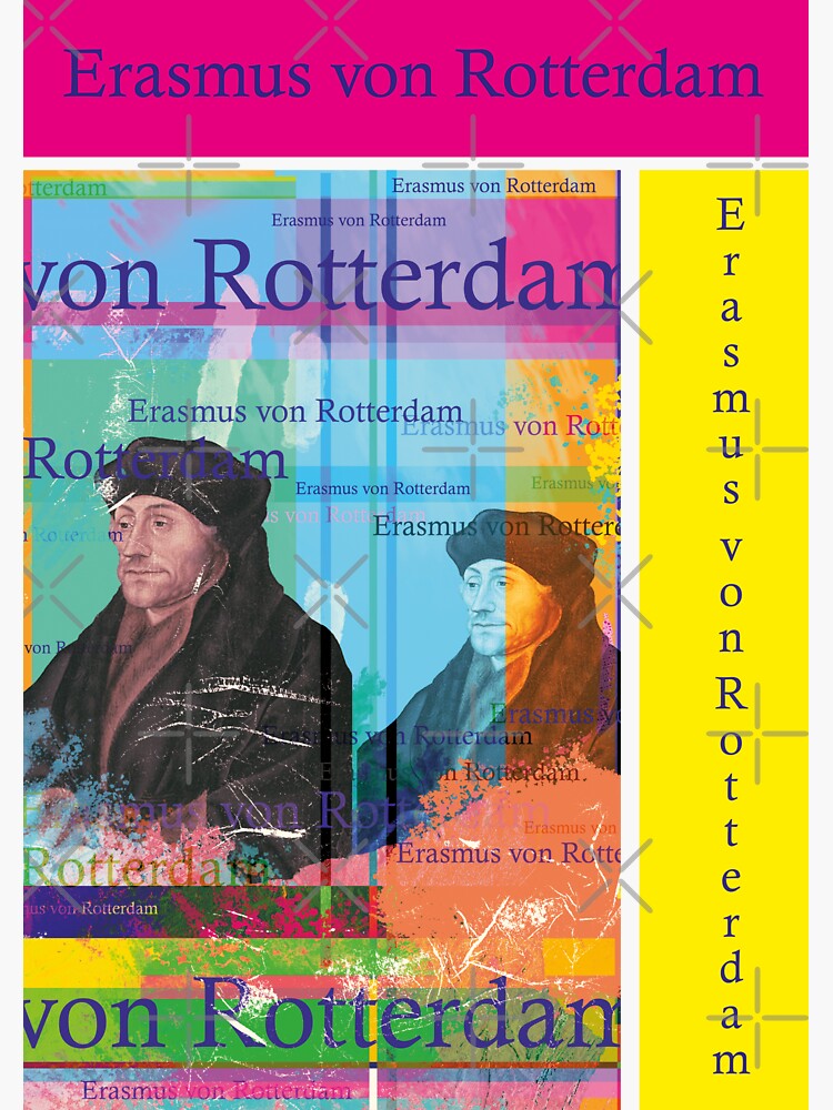 "nostalgic retro portrait of the Dutch polymath Erasmus of Rotterdam ...